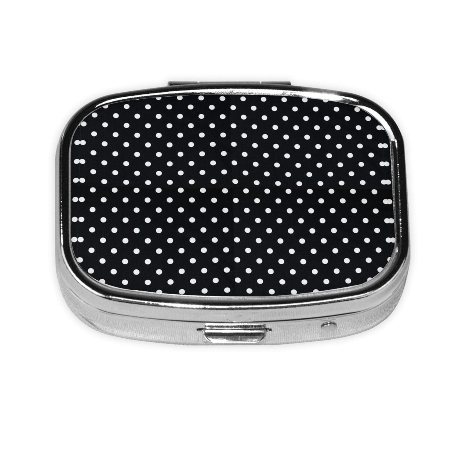 Black Polka Dot Pill Case Pill Box 2 Compartment Medicine Case Vitamin ...