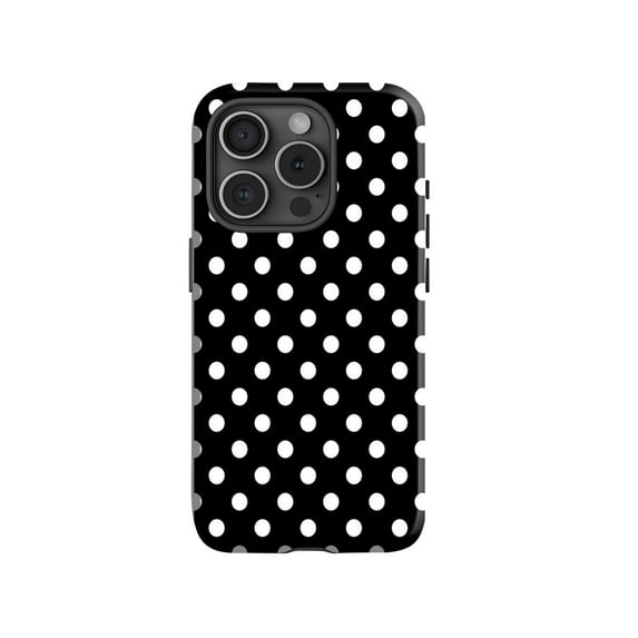 Black Polka Dot Stylish Trendy Protective Durable Tough Cover with ...