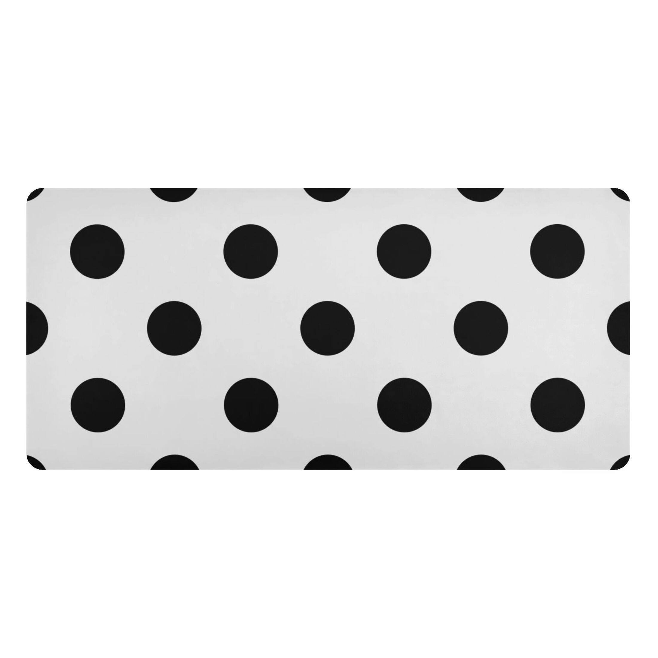 Black Polka Dots Desk Mats Large Mouse Pad Long Keyboard Computer ...