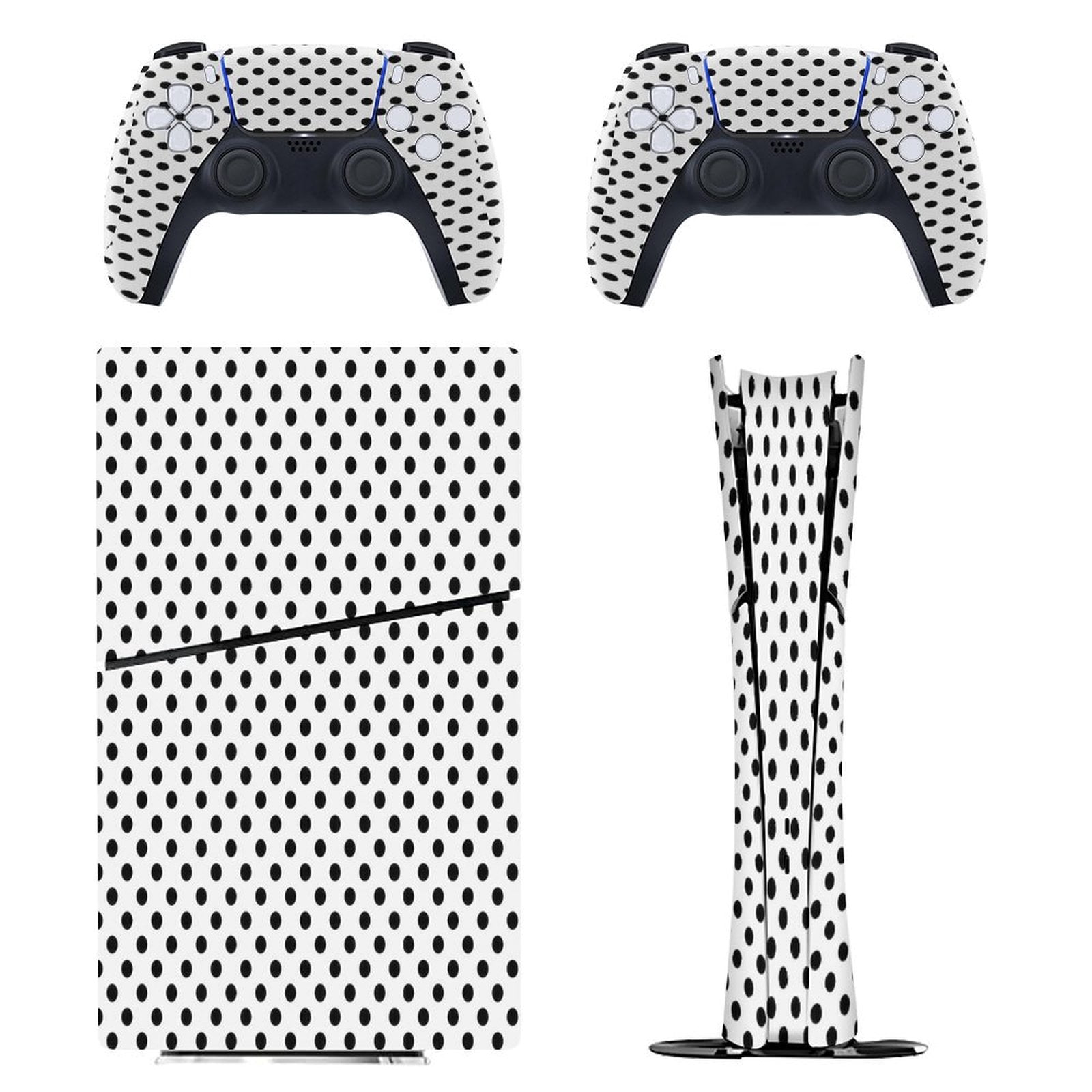 Black Polka Dots PS5/PS5 Slim Digital Disc Skin Sticker For Console And ...