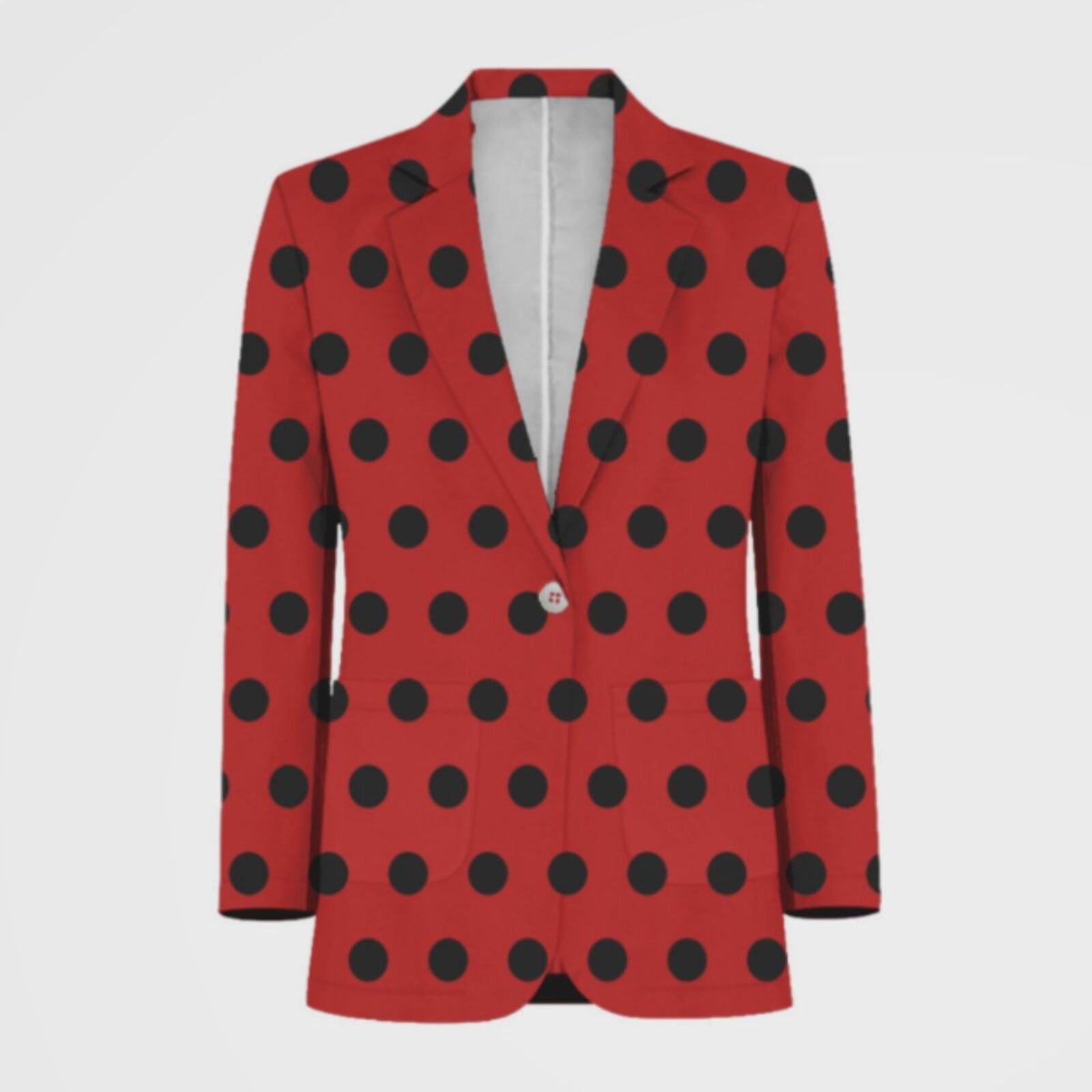 Black Polka Dots on Red Background-01 Men Blazers Slim Clothing Summer ...