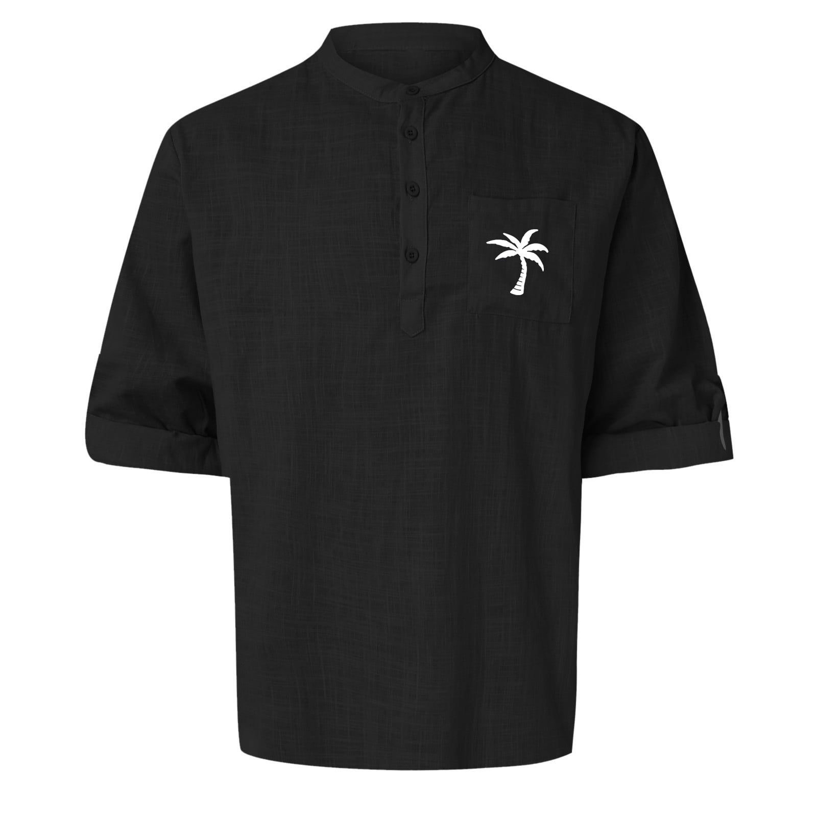 Black Polo Shirts for Men Classic Button Color Blocked Polo Shirts for ...