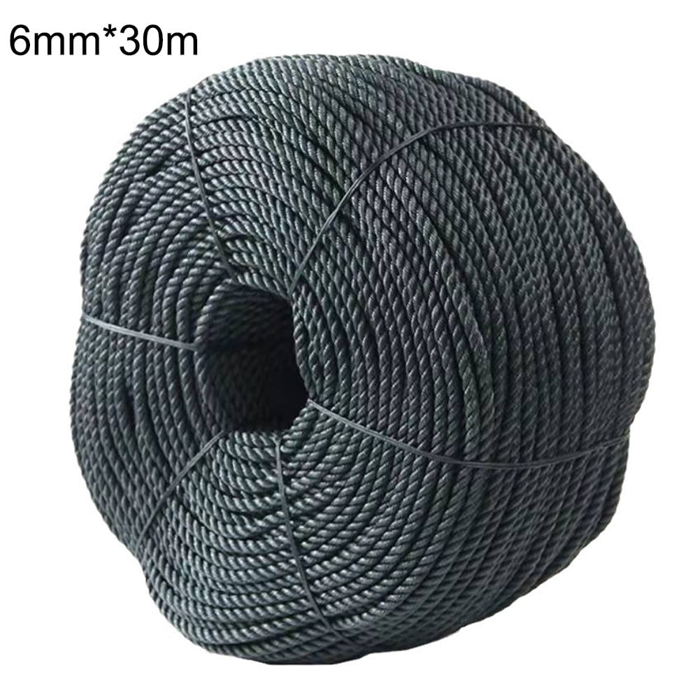 Black Poly Rope Coil 6mm Dia x 30M Black Poly Rope Coils Nylon ...