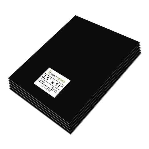 Black Polystyrene Flexible Plastic Board Sheet 8.5" x 11" (.020 Thick ...