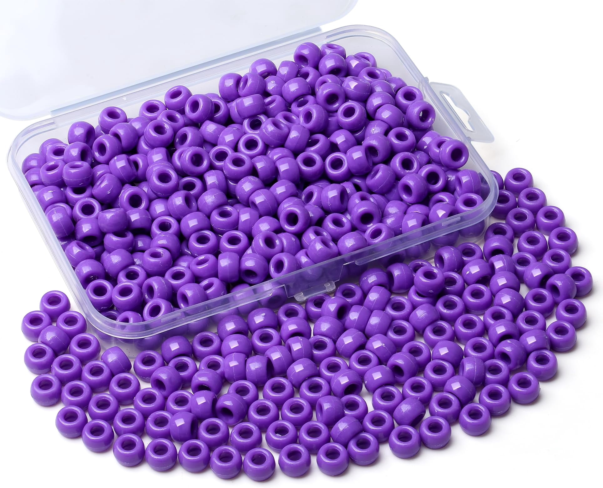 Black Pony Beads Bulk 500Pcs 9mm for Bracelets Hair Beads for Braids ...