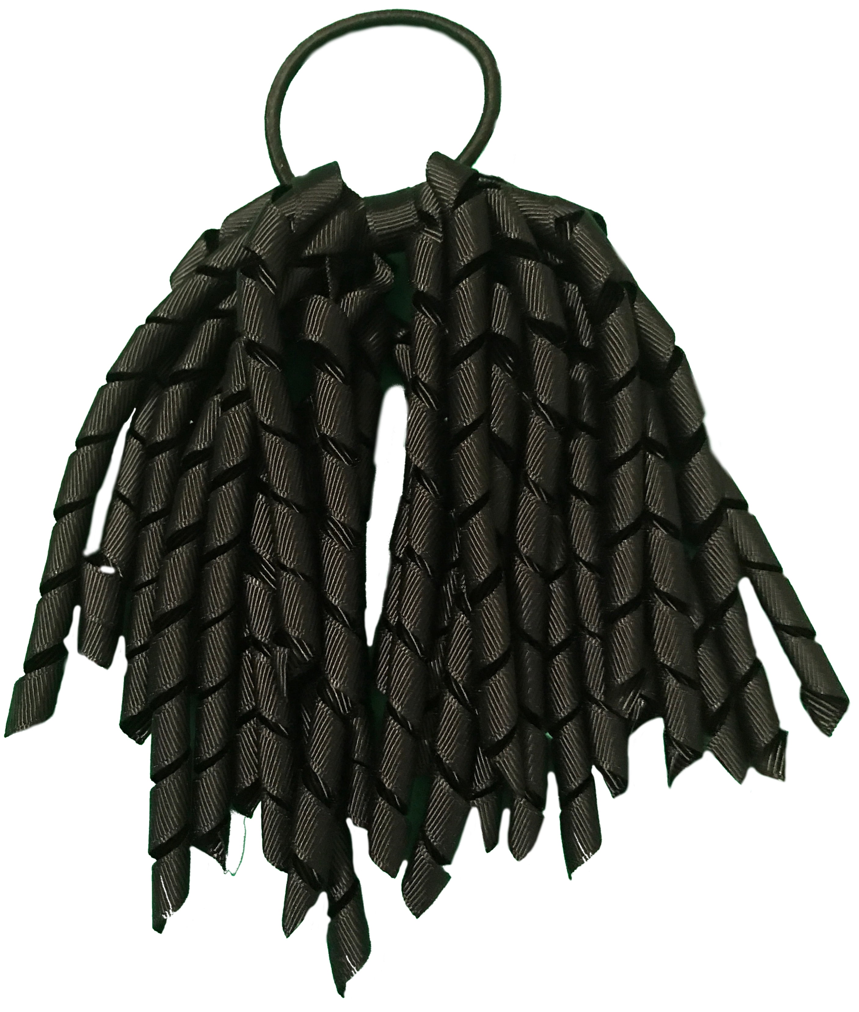 Black Ponytail Holder with Curly Ribbon by It's Ridic Set of 5 ...