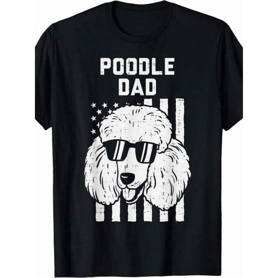 Black Poodle Dad Tee Patriotic USA Flag Graphic Stylish Sunglasses ...
