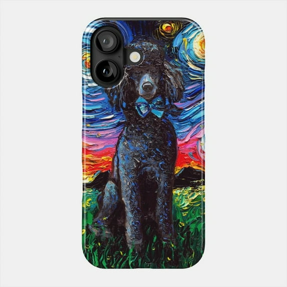 Black Poodle Dog in a Starry Night Phone Case for Apple iPhone 11-17 ...