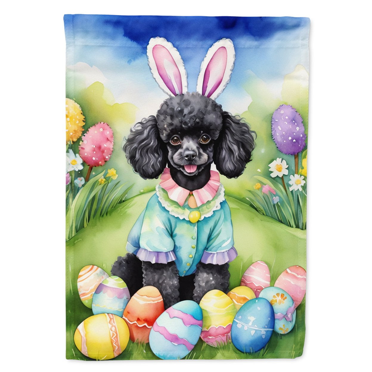 Black Poodle Easter Egg Hunt House Flag 28 in x 40 in - Walmart.com