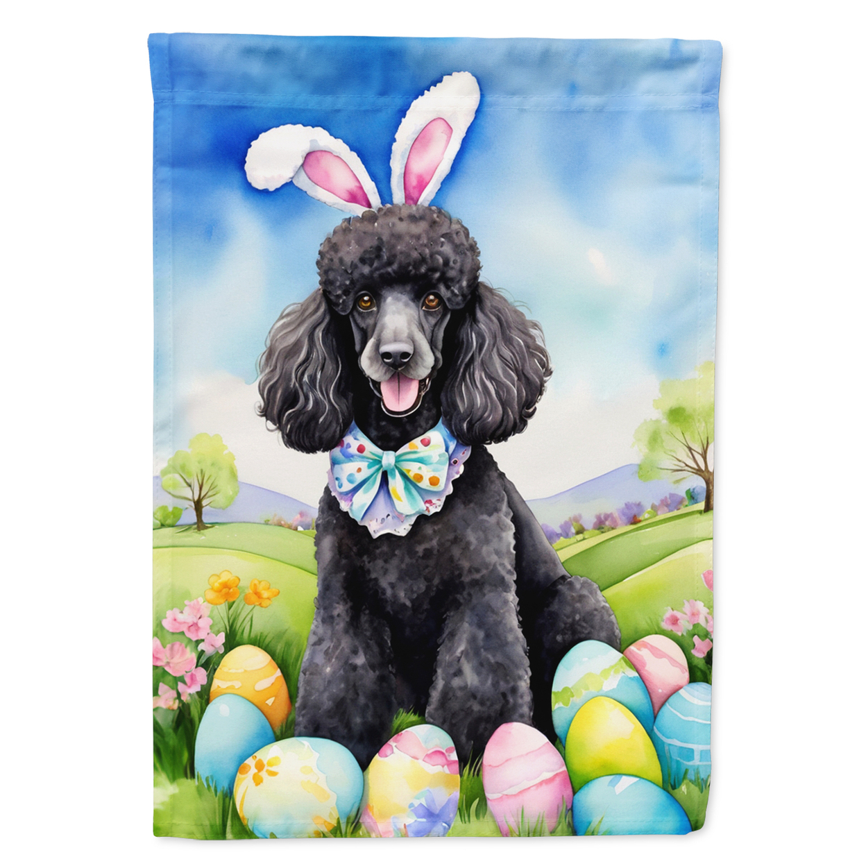 Black Poodle Easter Egg Hunt House Flag 28 in x 40 in - Walmart.com