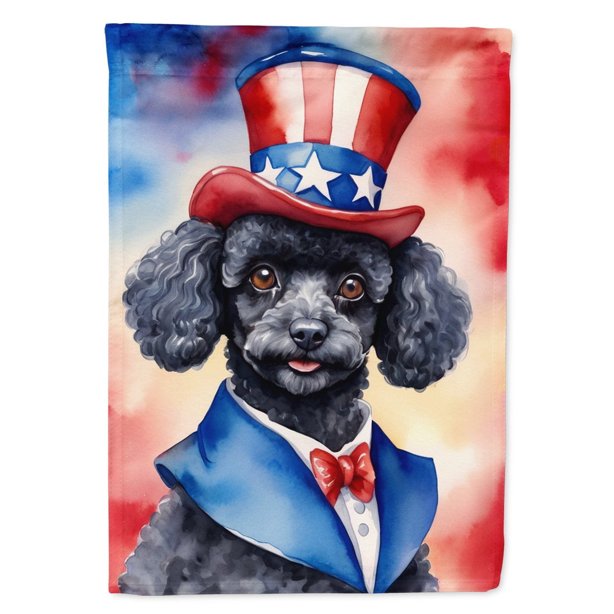Black Poodle Patriotic American House Flag - Walmart.com