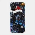 Black Poodle Santa Christmas Dog Holiday Phone Case for Apple iPhone 11 ...