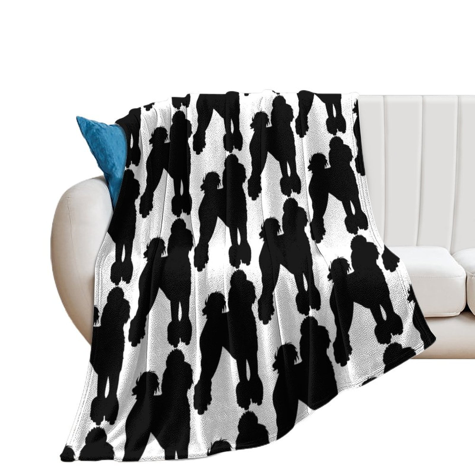 Black Poodle Throw Blanket Decorative Throw Thermal Polar Blankets ...
