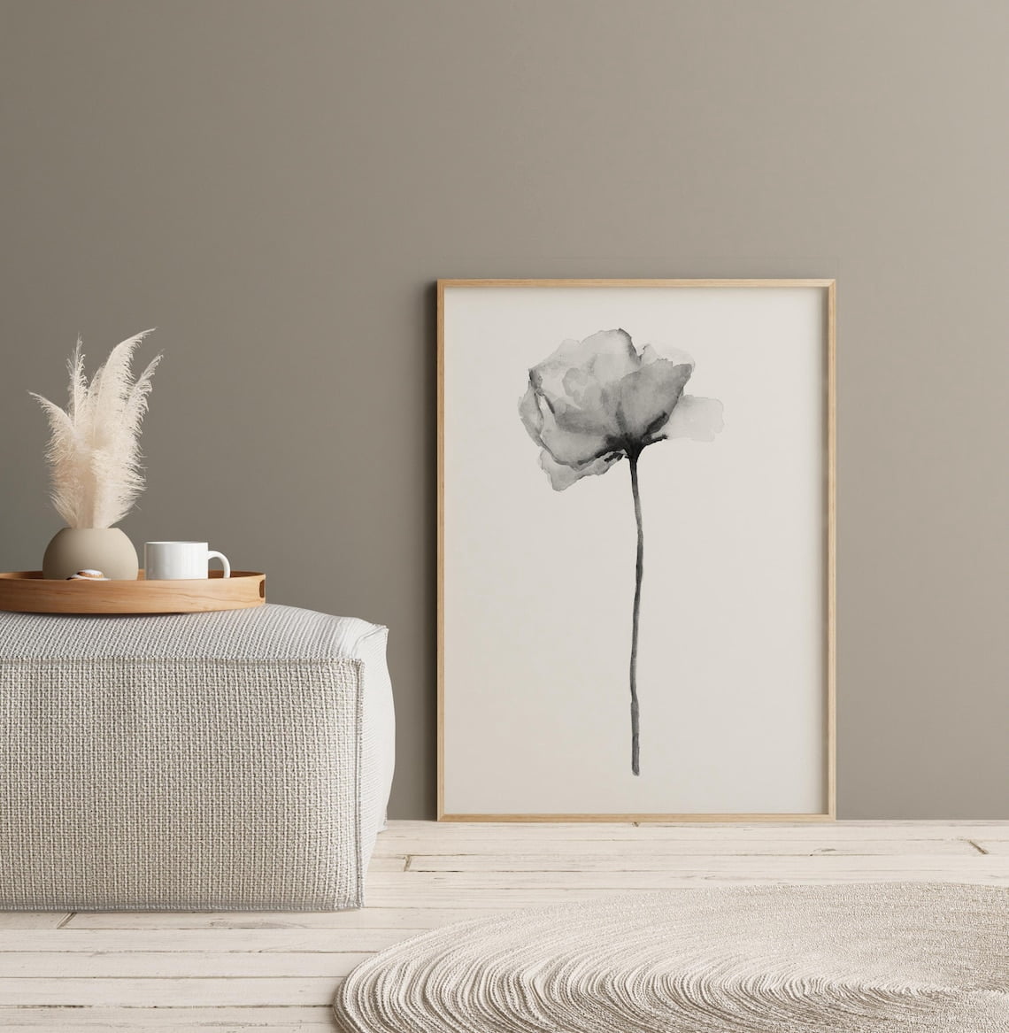 Black Poppy Design Minimalist Black Artwork Scandi Wall Decor Charcoal ...