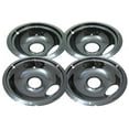 Black Porcelain Drip Bowl 4 Pk for Whirlpool, (2) 6" W10290353, (2) 8 ...