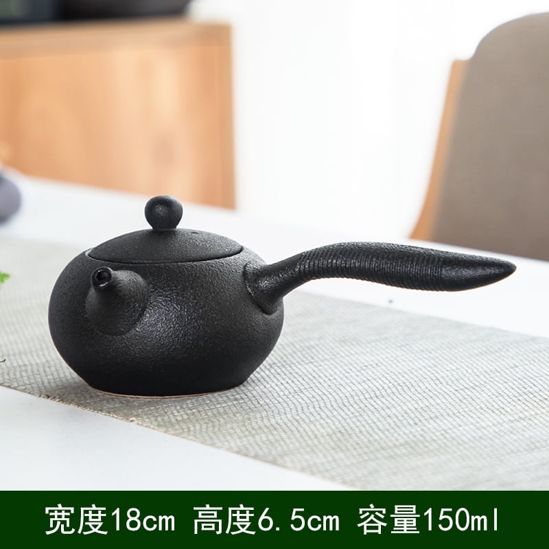 Black Porcelain Teapot Ceramic Home with Filter Single Pot Japanese ...
