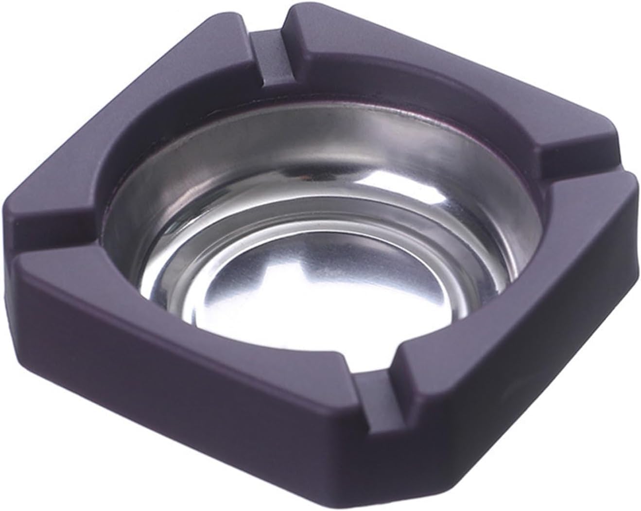 Black Portable Ash Tray For Cigarettes and Cigar Square Stainless Steel ...