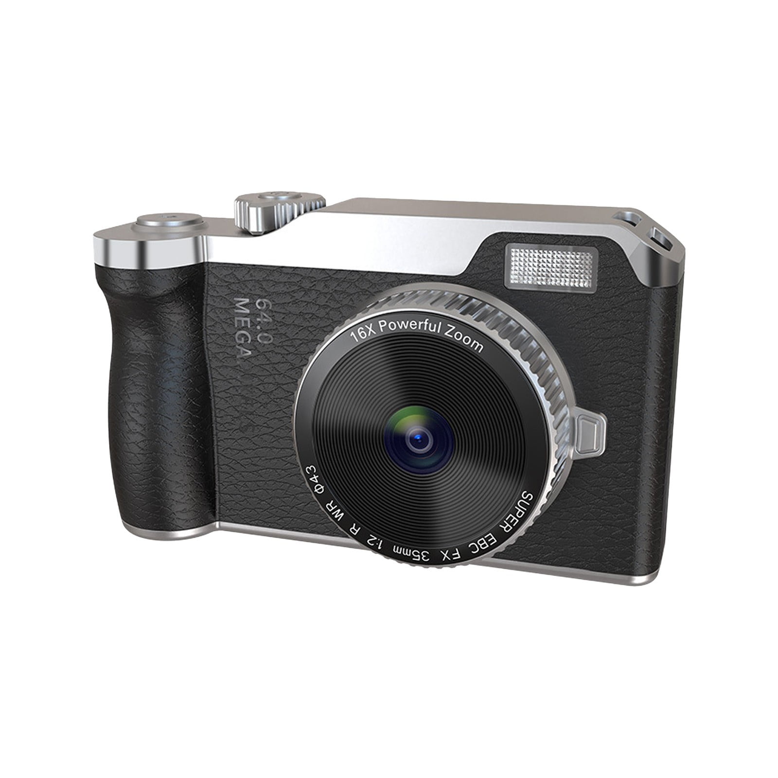 Black Portable Ccd Hd Digital Camera 2.3 Inch Display 16X Zoom Dual ...
