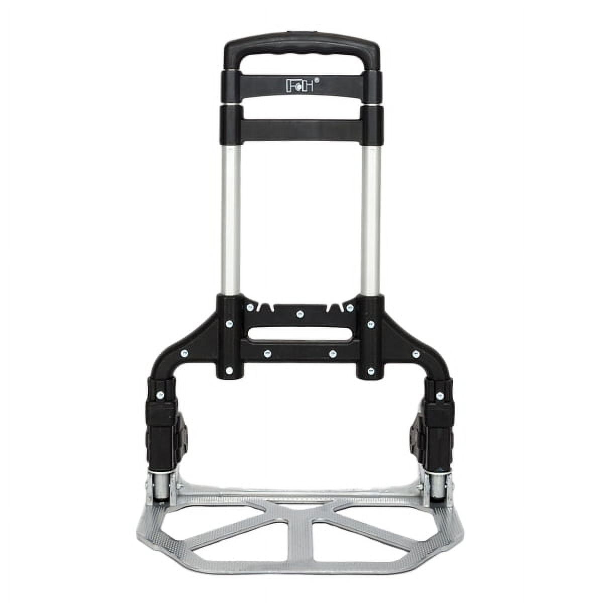 Black Portable Foldable Trolley Cart with Telescopic Handle ...