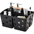 Black Portable Shower Caddy with Handle, Plastic Shower Tote Basket ...