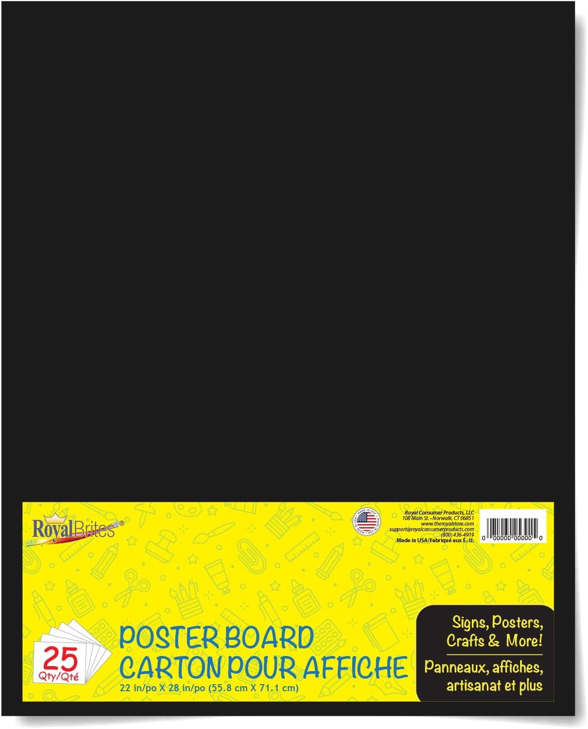 Black Poster Board, Premium 2-Sided 22x28 Poster Board for School ...