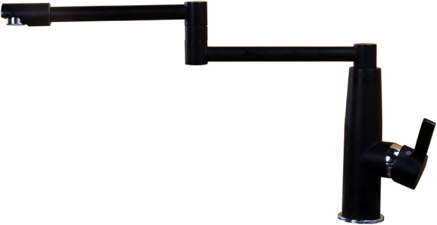 Black Pot Filler Kitchen 360° Rotation Folding Kitchen Sink Brass ...