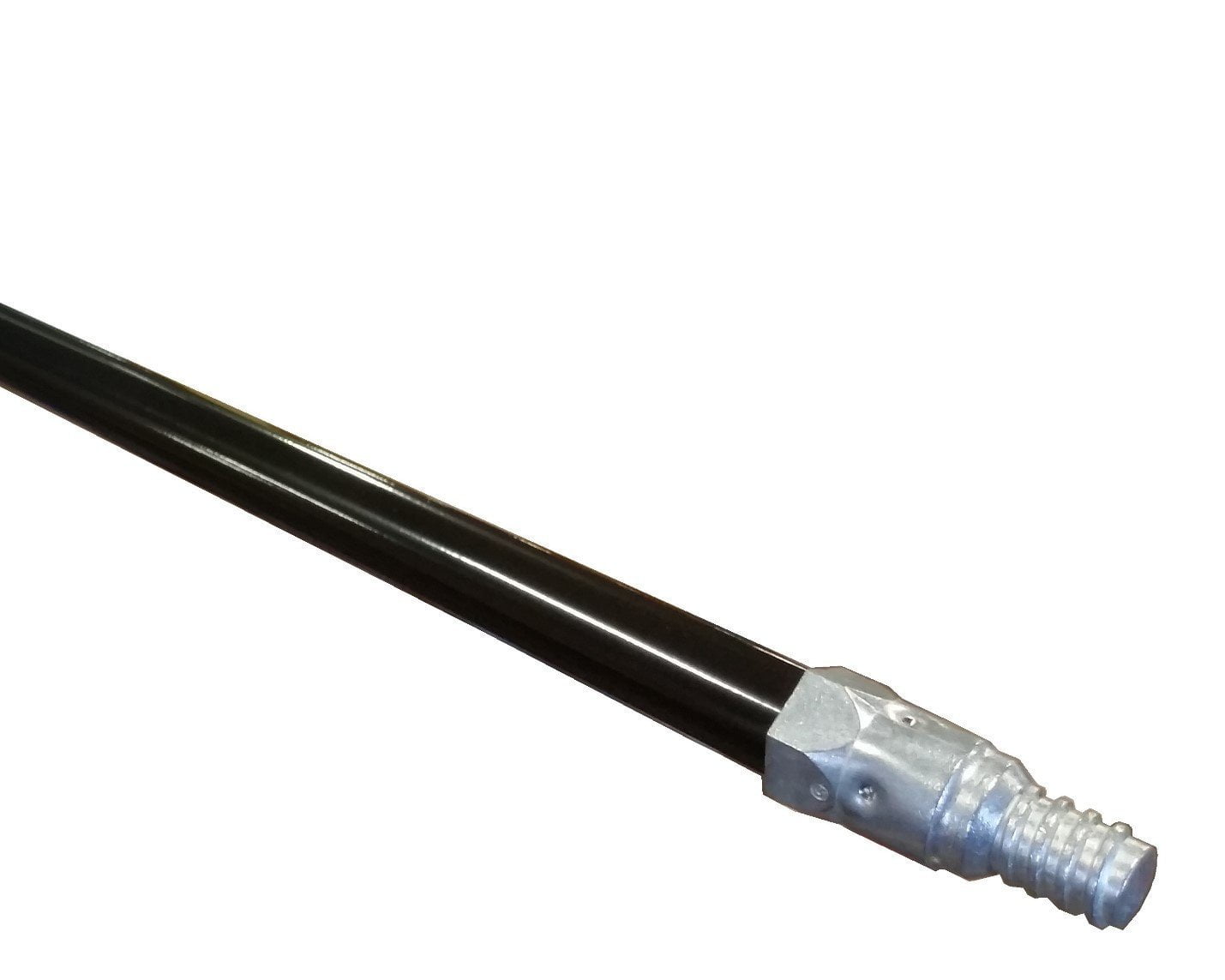 Black Powder Coated Steel Broom Handle with Threaded Metal Tip (Case of ...