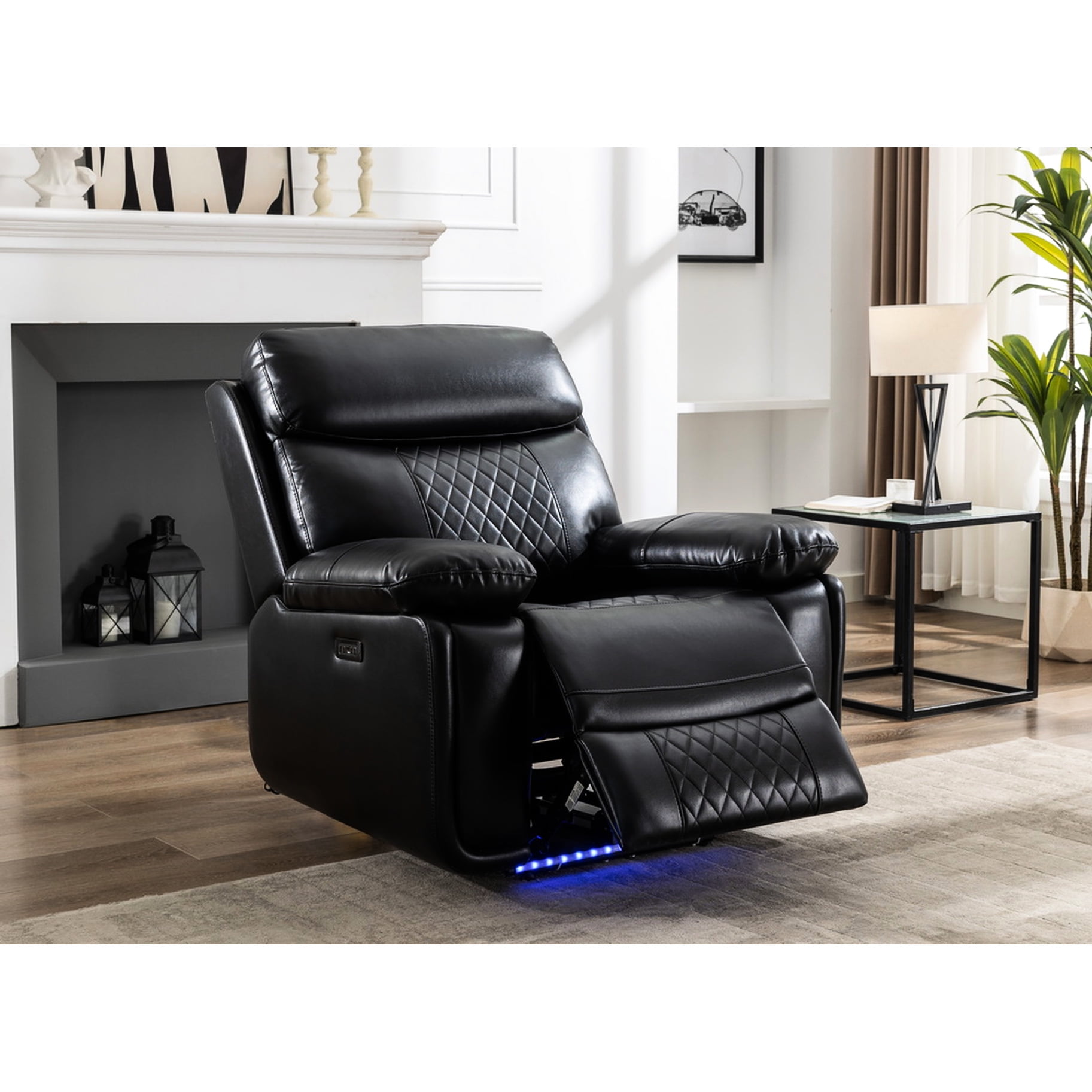 Black Power Seat - LED Lighting & Charger - Home Office - Productive ...