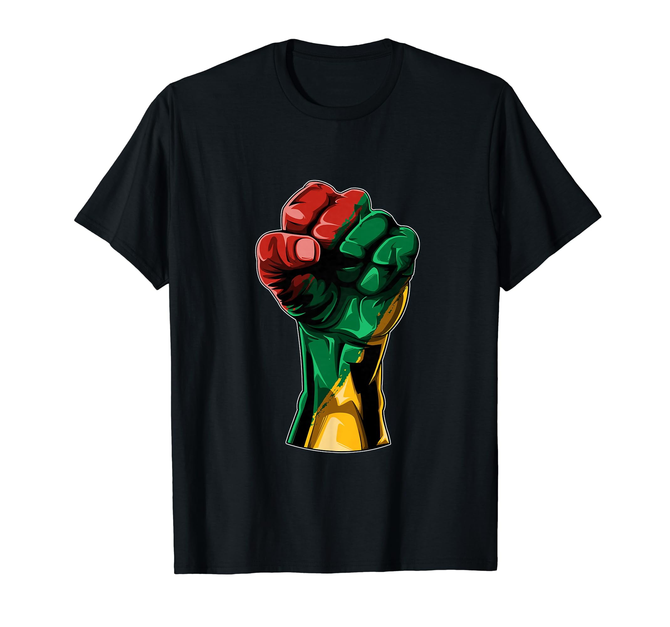 Black Power Sign With Flag Color T-Shirt - Walmart.com