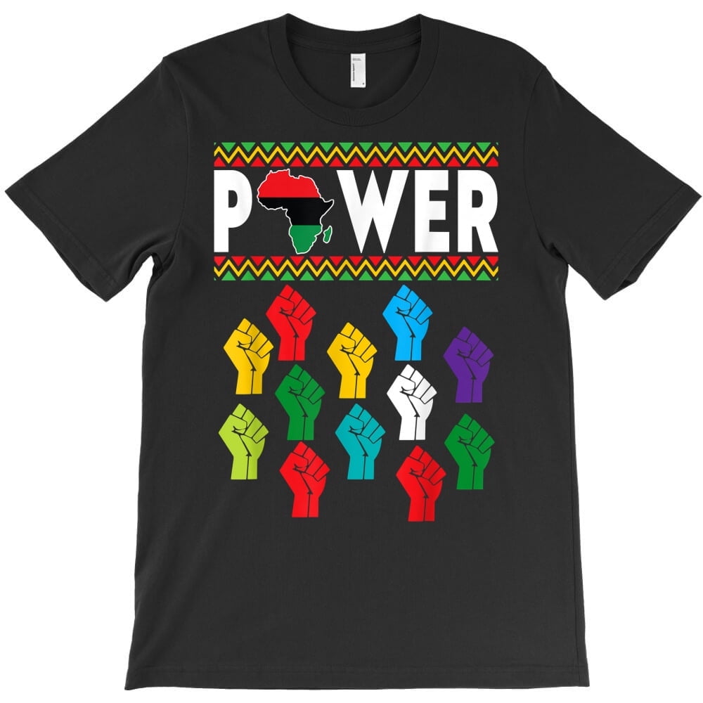 Black Power With Africa Map In Kwanzaa Colors Funny Raised Fist H47635 ...