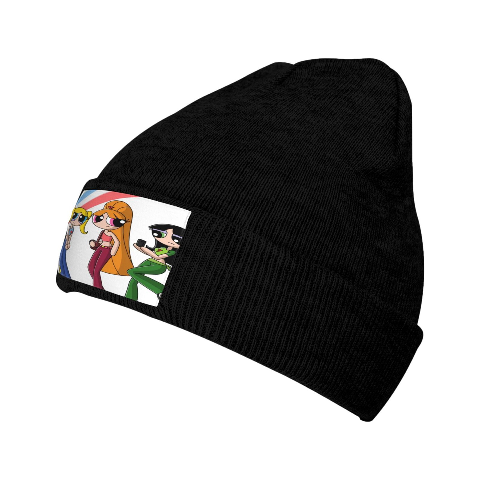 Black Powerpuff Girls Warm Knit Beanie Hat 3D Printed Skull Cap For Men ...