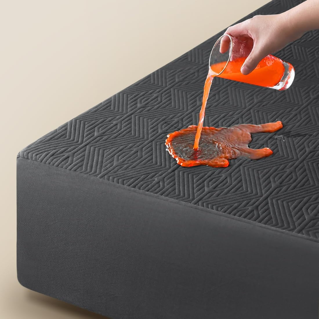 Black Premium Cooling 100% Waterproof Full Mattress Protector ...