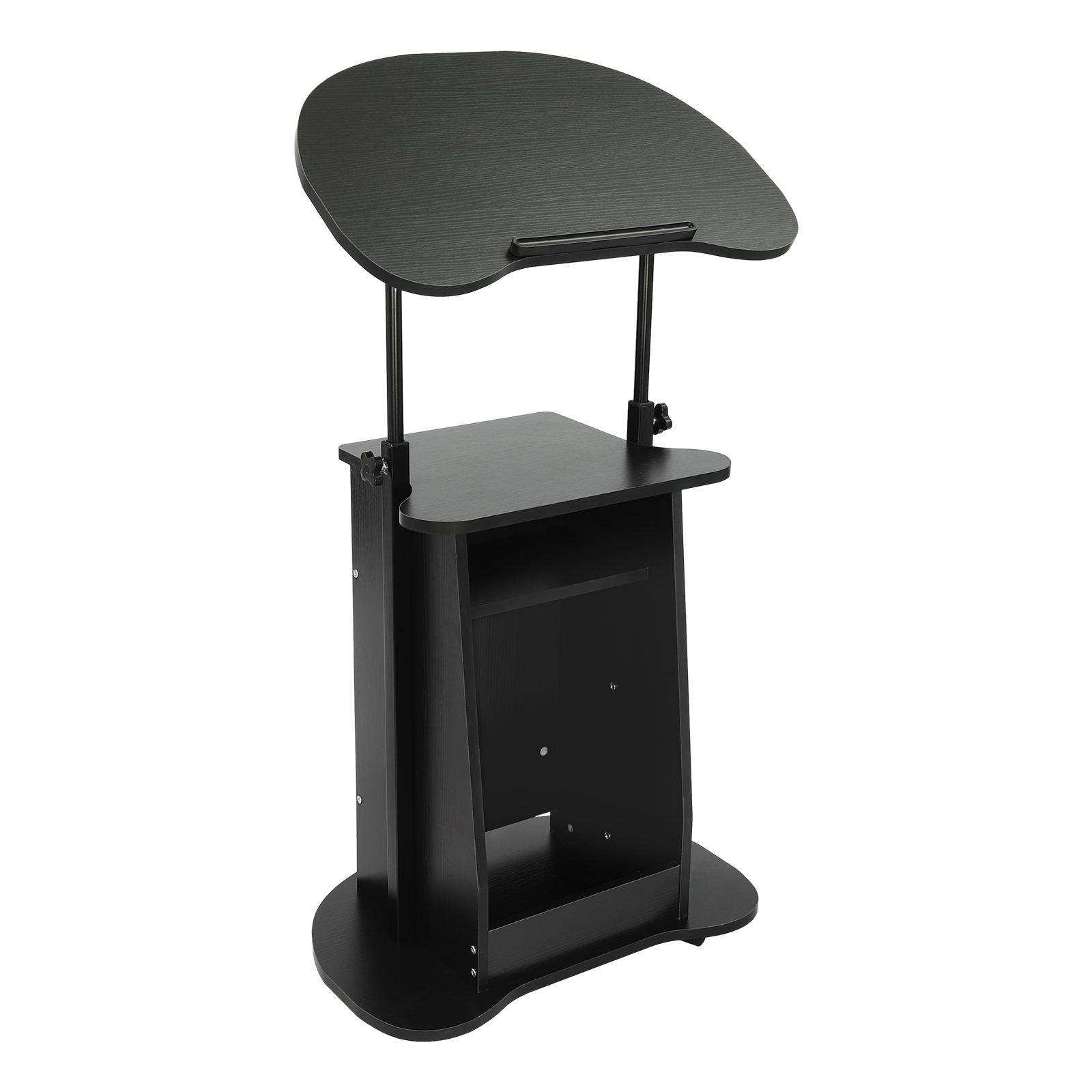 Black Presentation Stand Mobile Height Adjustable Church Classroom ...