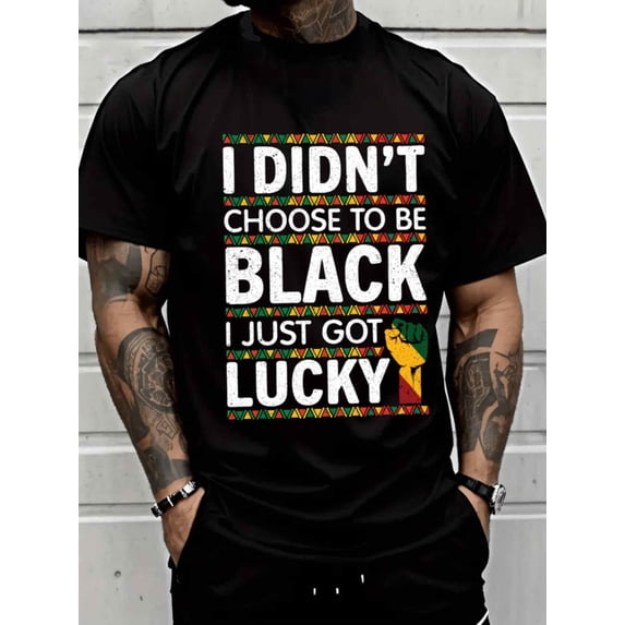 Black Pride Lucky men's black Casual sportswear Trendy Unisex Shirt ...