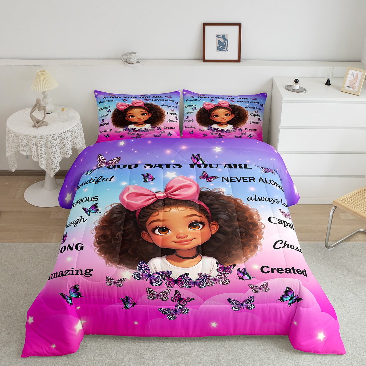 Black Princess Comforter Set Twin Size,American Bowknot Bedding Set ...