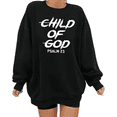 Black Print Child of God Psalm 23 Graphic Sweatshirt Christian Faith S ...