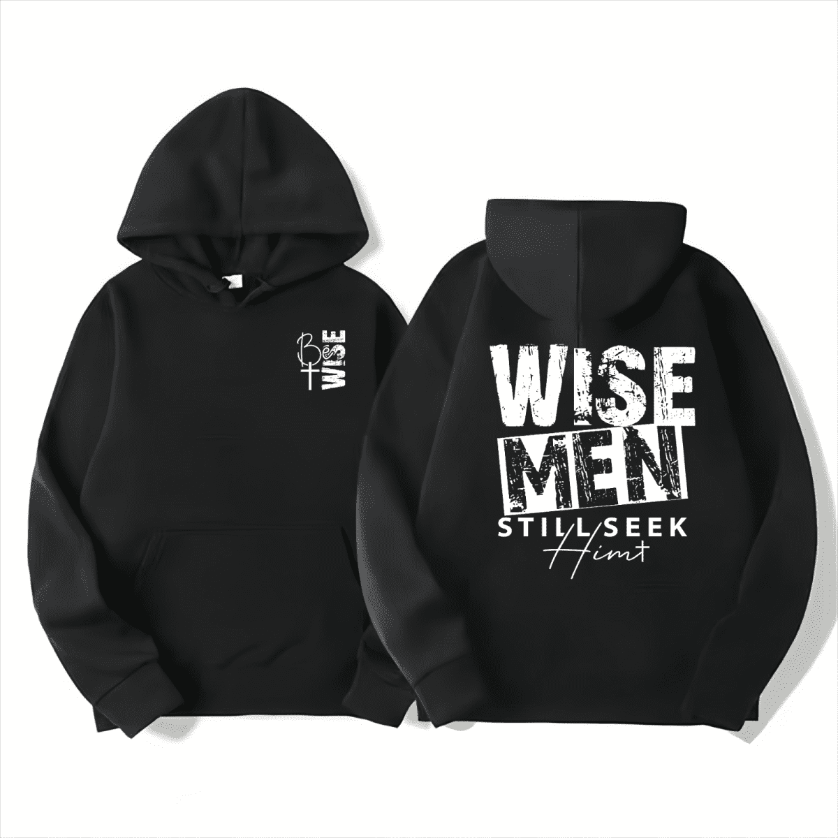 Black Print Hoodie Graphic Sweatshirt Wise Men Still Seek Him Christian ...