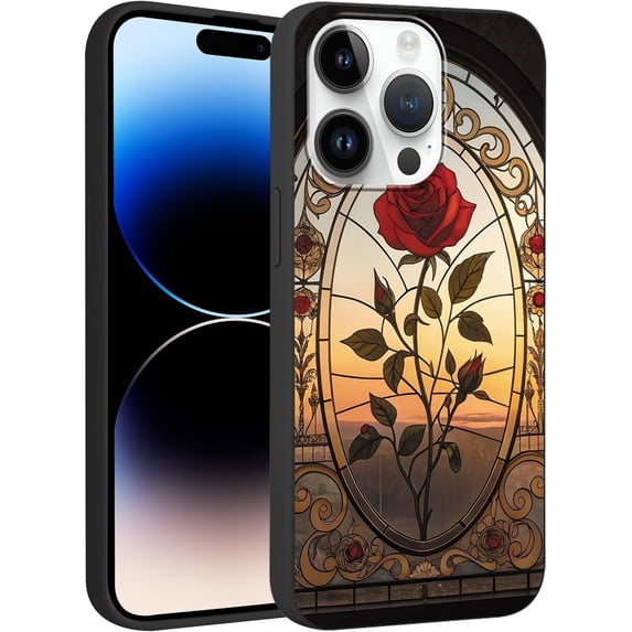 Black Print Phone Case for iPhone 13 Pro 6.1", Cute Flowers Aesthetic ...