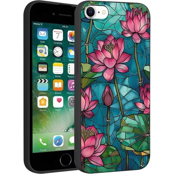 Black Print Phone Case for iPhone 8/SE 2022/7/SE 2020 4.7", Cute ...