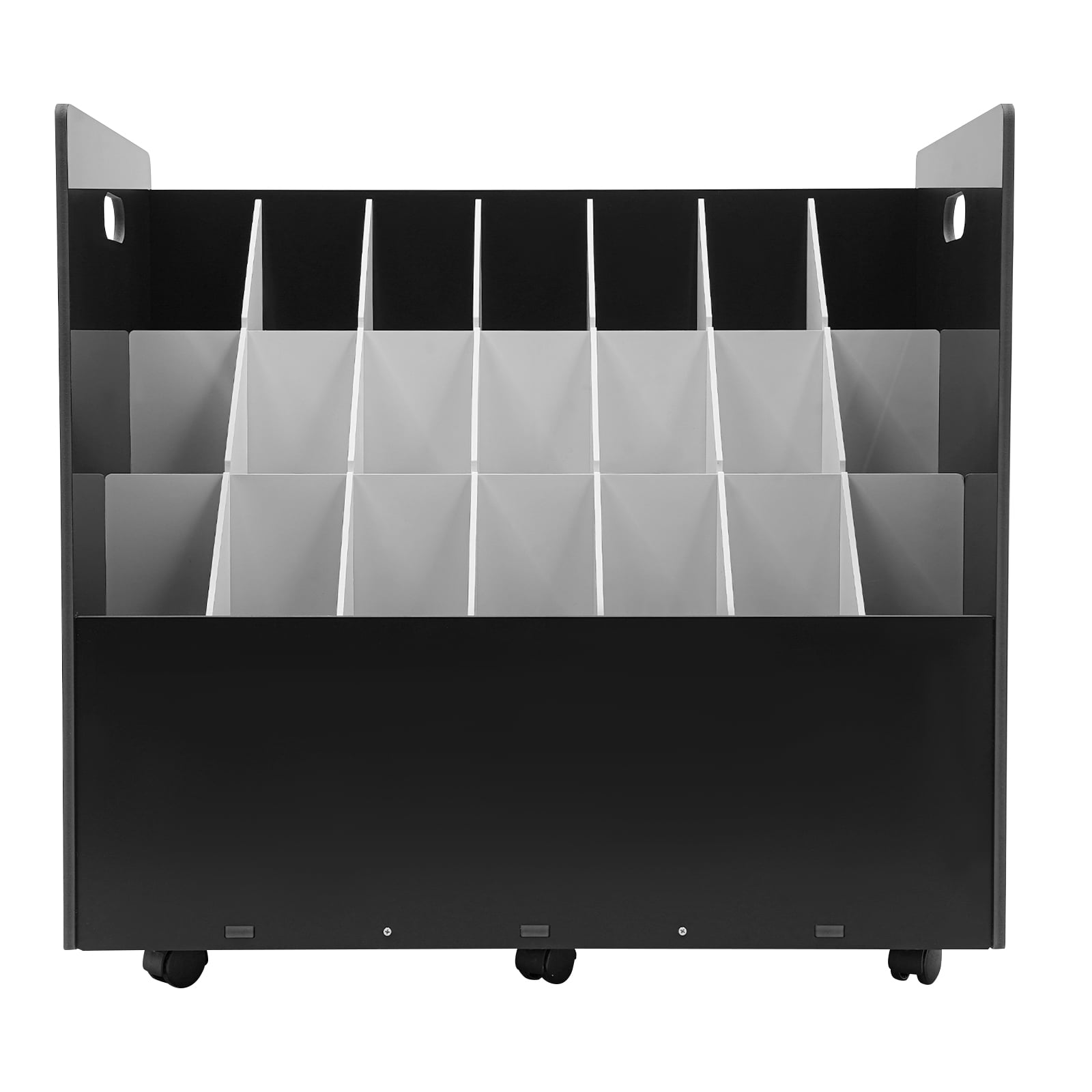Black Print Storage Organizer with Wheels, 21 Slots Mobile Blueprint ...