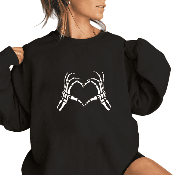 Black Print Sweatshirt Graphic Sweatshirt S-3XLL Valentine's Day Edgy ...