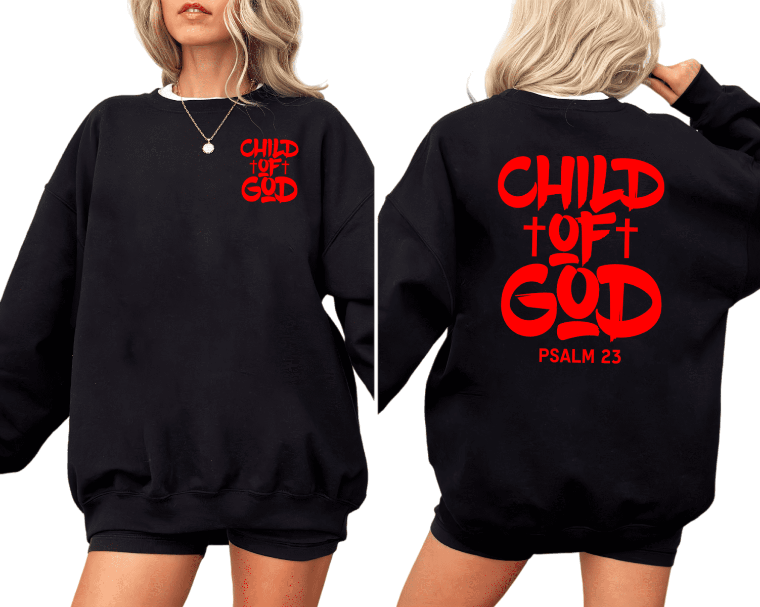 Black Print Sweatshirt Graphic Sweatshirt Shirts Child of God Red ...