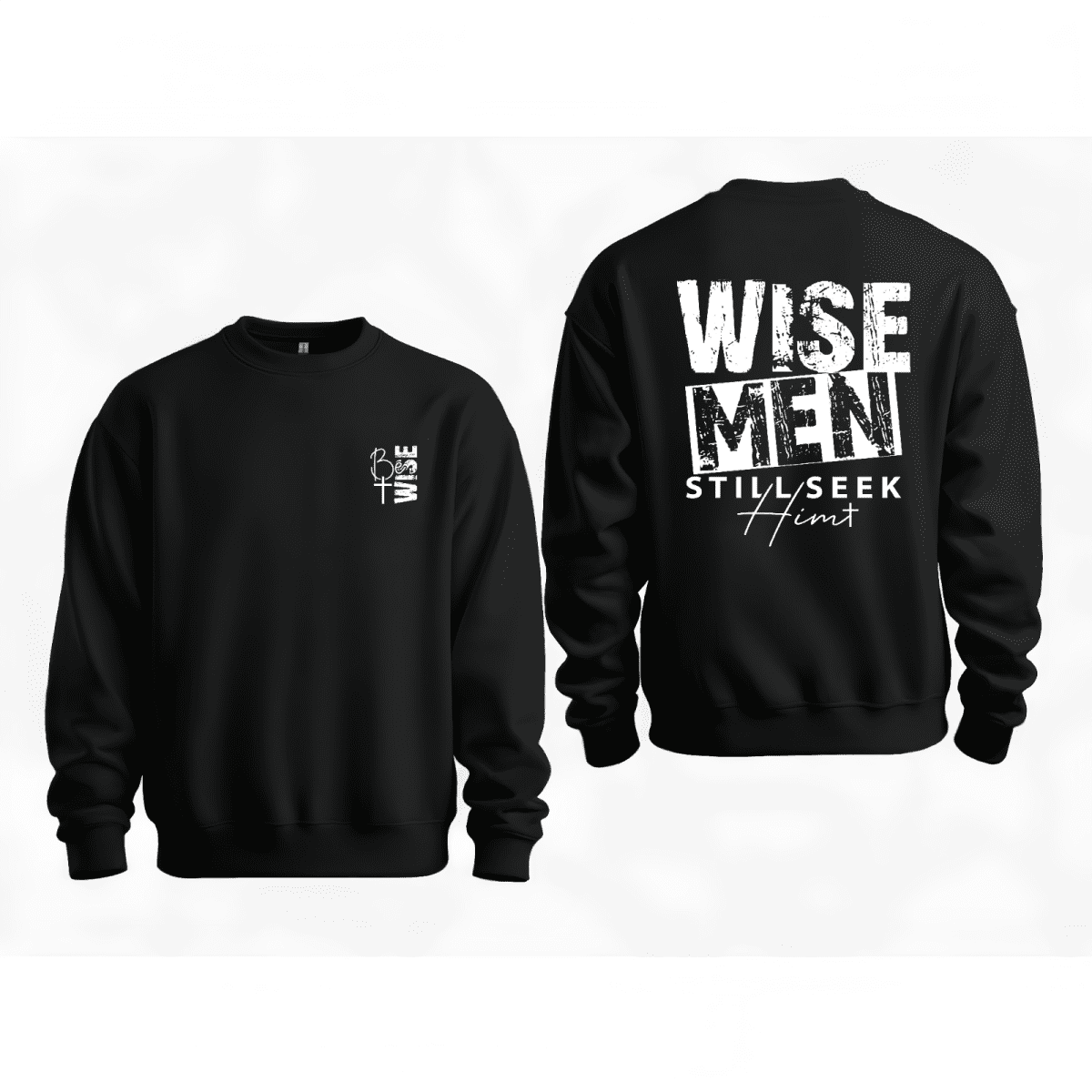 Black Print Sweatshirt Graphic Sweatshirt with WISE MEN STILL SEEK Him ...