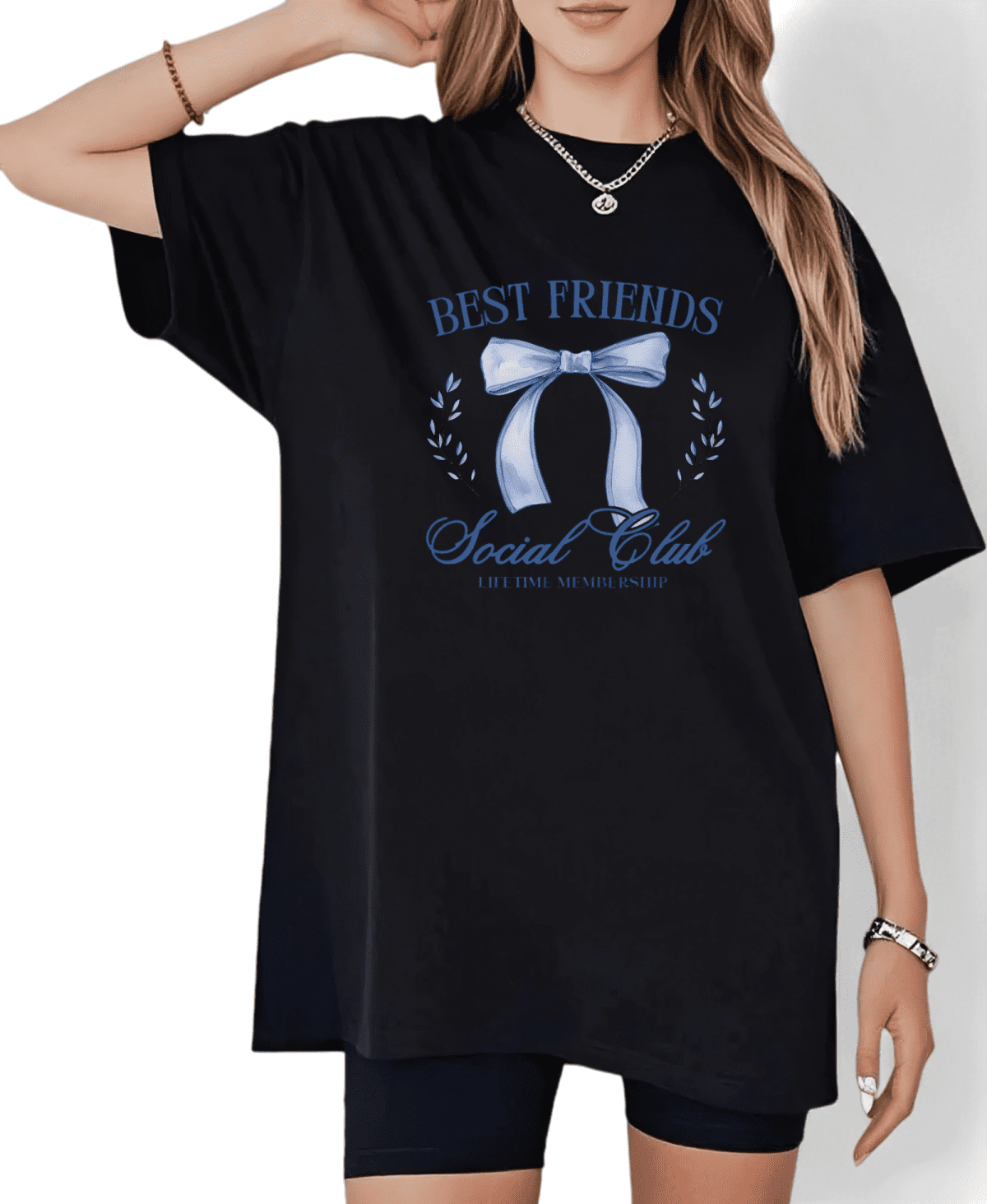 Black Print Tshirt Graphic Tees Best Friends Social Club Shirts for BFF ...