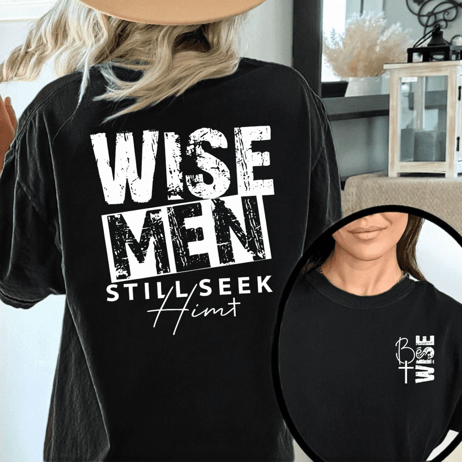 Black Print Tshirt Graphic Tees Shirts Christian Wise Men Still Seek ...