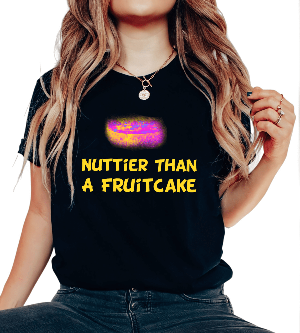 Black Print Tshirt Graphic Tees Shirts S-5XL Nuttier Than A Fruitcake ...