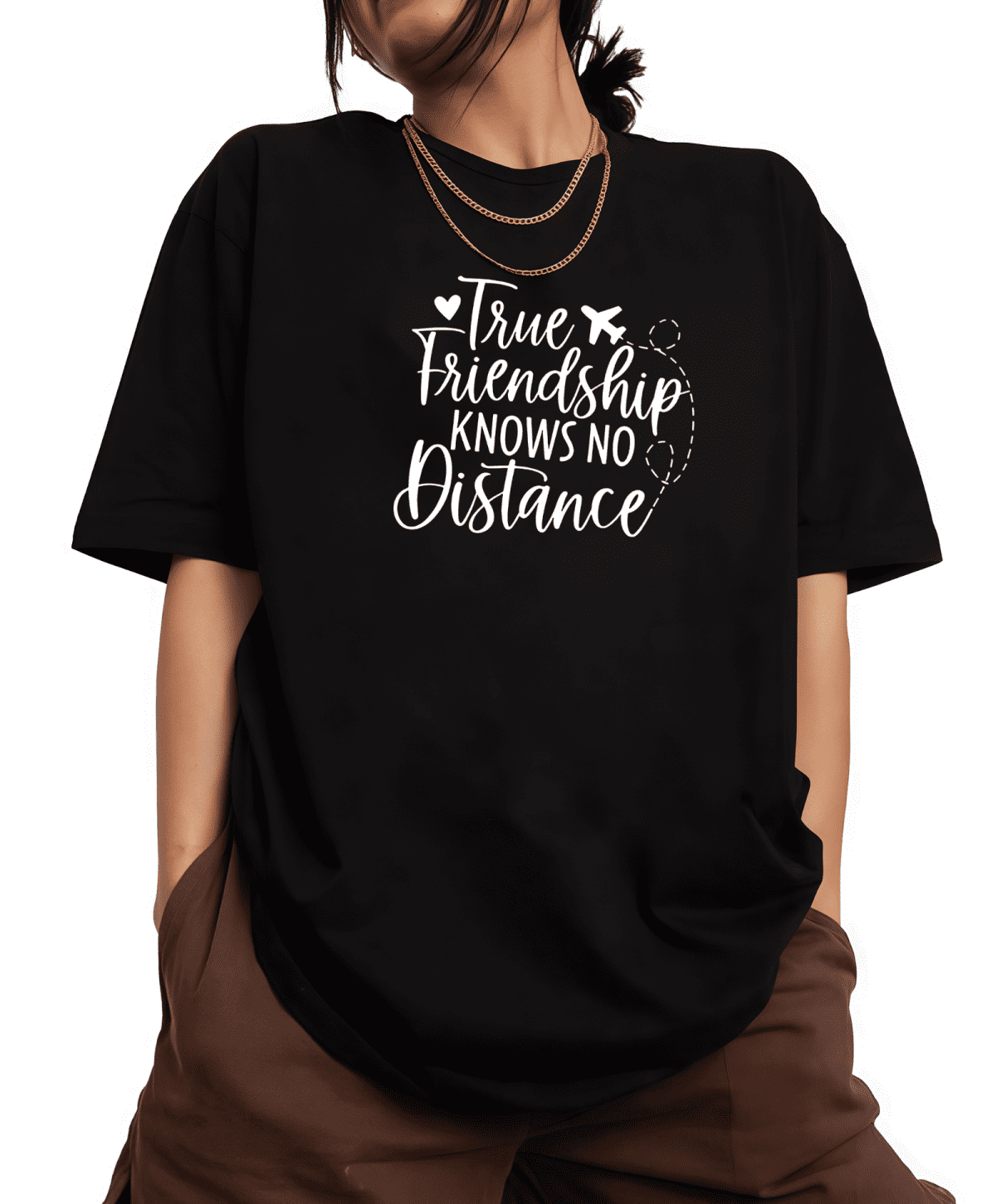 Black Print Tshirt Graphic Tees Shirts True Friendship Knows No ...