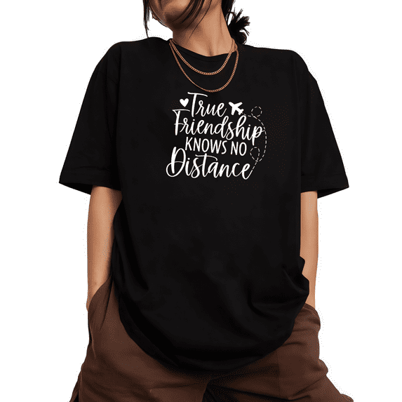 Black Print Tshirt Graphic Tees Shirts True Friendship Knows No ...