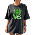 Black Print Tshirt St Patricks Day Graphic Tees Love Letter Four Leaf ...