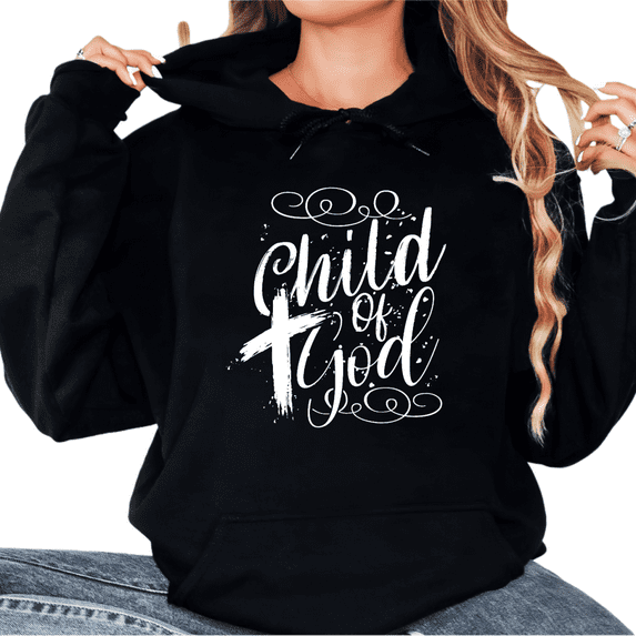 Black Print hoodie Sweatshirt Graphic Sweatshirt Child of God Religious ...